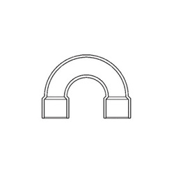 Cello Products WP38-12-40 180 deg Pressure Return Bend, 3/4 x 2-1/2 in ...